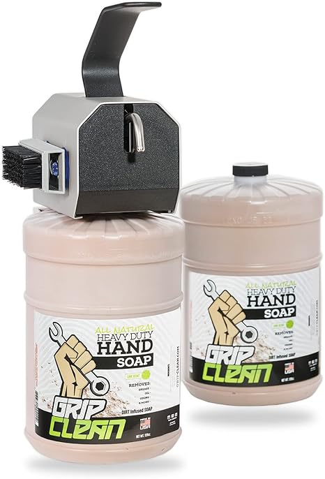 Amazon.com: Grip Clean Garage & Shop Hand Soap Dispenser + Nail Brush ...