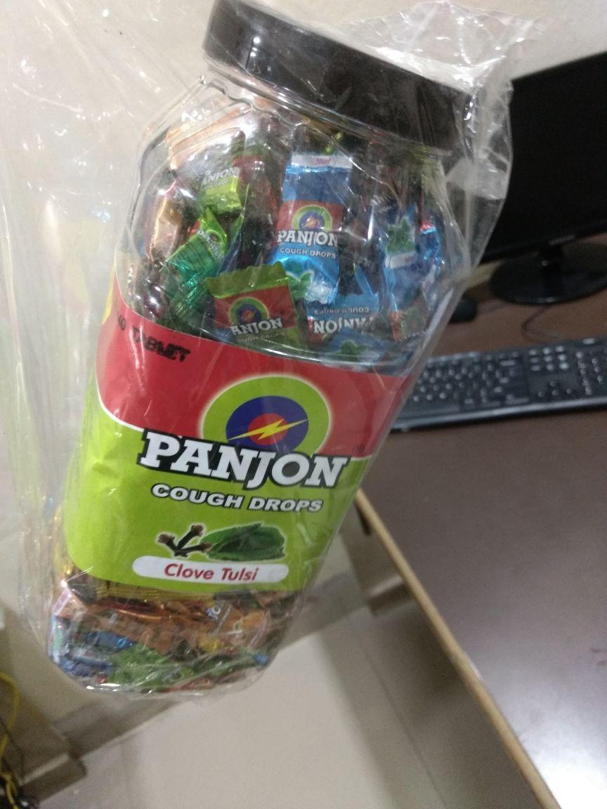 Panjon Cough Drops Mixed Candies Jar, Ginger Orange, Clove Tulsi, Mint ...