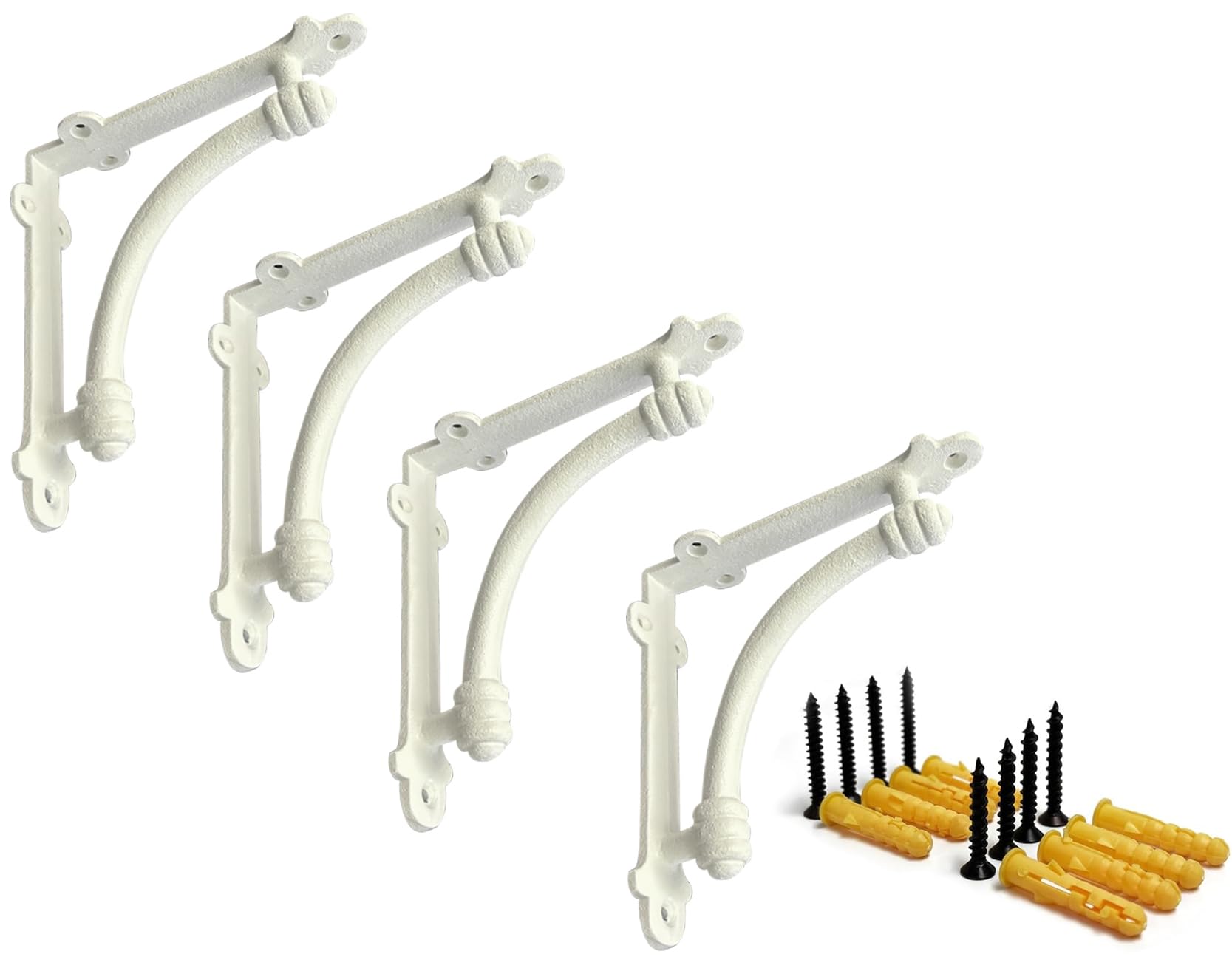 NACH Half Round Wall Mount Shelf Brackets 6 inch, Decorative Brackets ...