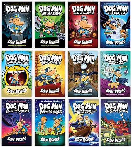 Complete Dogman Series Books 1-12 Collection by Dav Pilkey