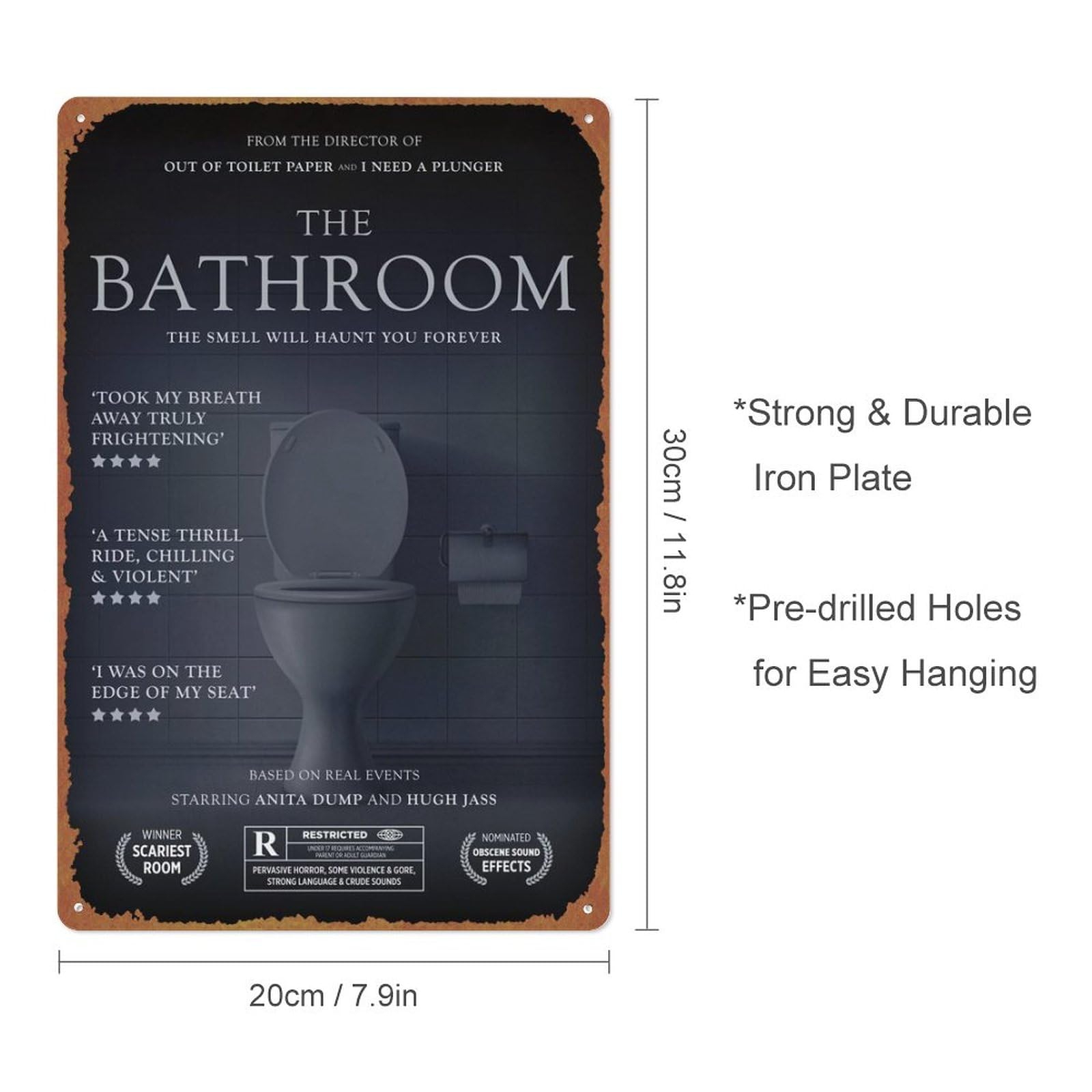 Snapklik.com : The Bathroom Funny Horror Movie Poster Metal Tin Sign ...