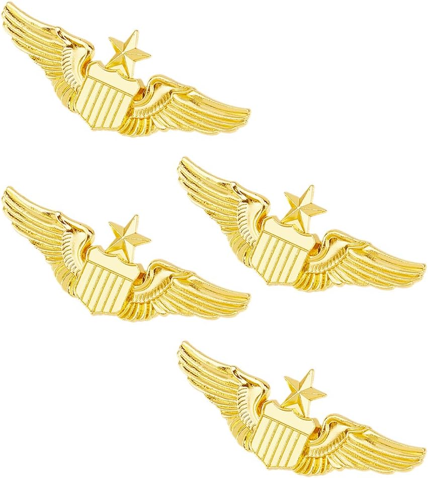 Amazon.com: SUPERFINDINGS 4Pcs Wings Pin Alloy Gold Wing Pilot Badge 2. ...