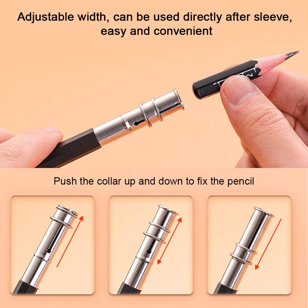 Zhongtou 5pcs Pencil Extenders Double-ended Metal Pencil Grip Receiver ...
