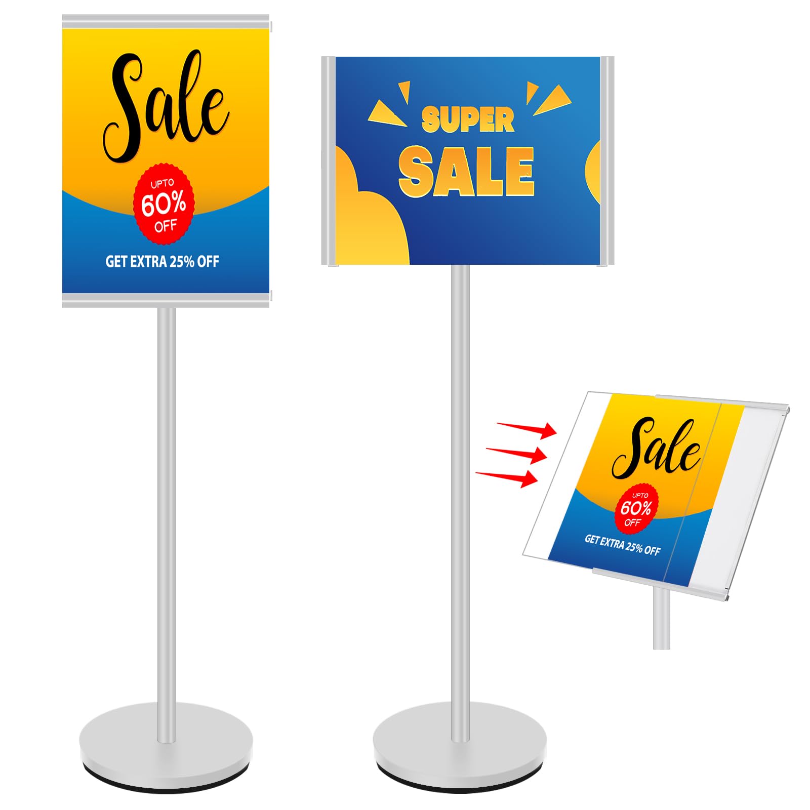 VAIIGO A3 Poster Stand Sign Stand Floor Sign Holder Heavy Duty Display ...