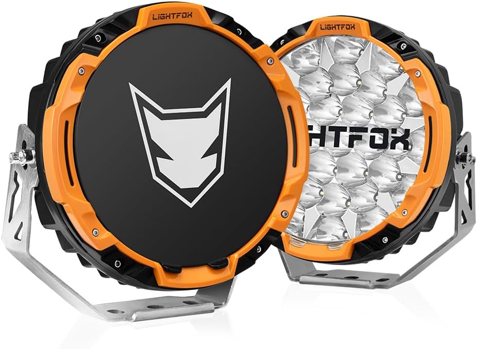 LIGHTFOX 2 PCs 9 Inch LED Driving Light Round, 16,342LM Spot Light ...