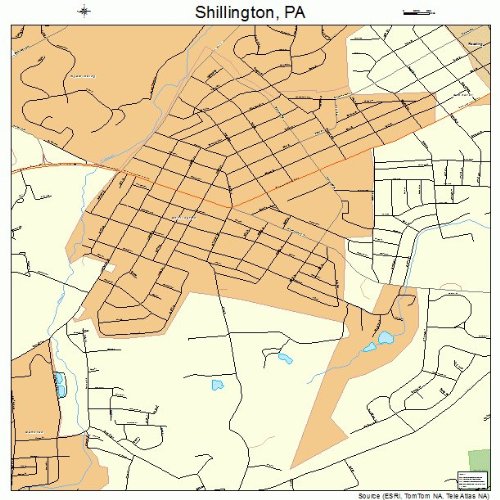 Amazon.com: Large Street & Road Map of Shillington, Pennsylvania PA ...