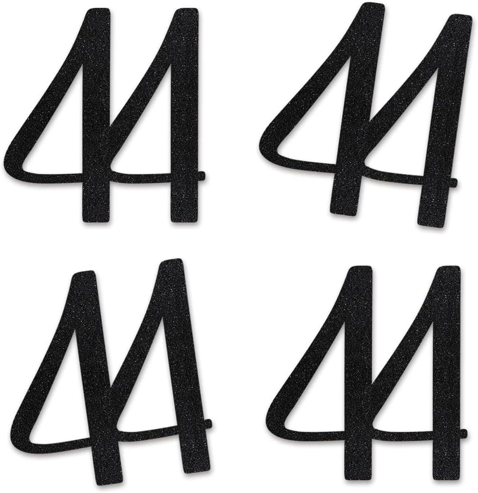 Amazon.com: Black Glitter 44 Cut-Out Numbers, 44th Birthday Party ...