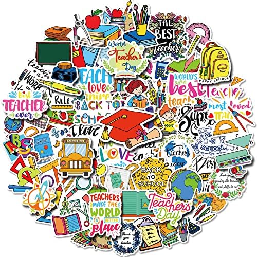 Amazon.com: 100pcs Teacher Stickers Waterproof Stickers for Laptop ...