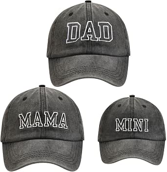 Amazon.com: ZUYYON 3 Pcs Parent-Child Baseball Hats Adjustable Mama Dad ...