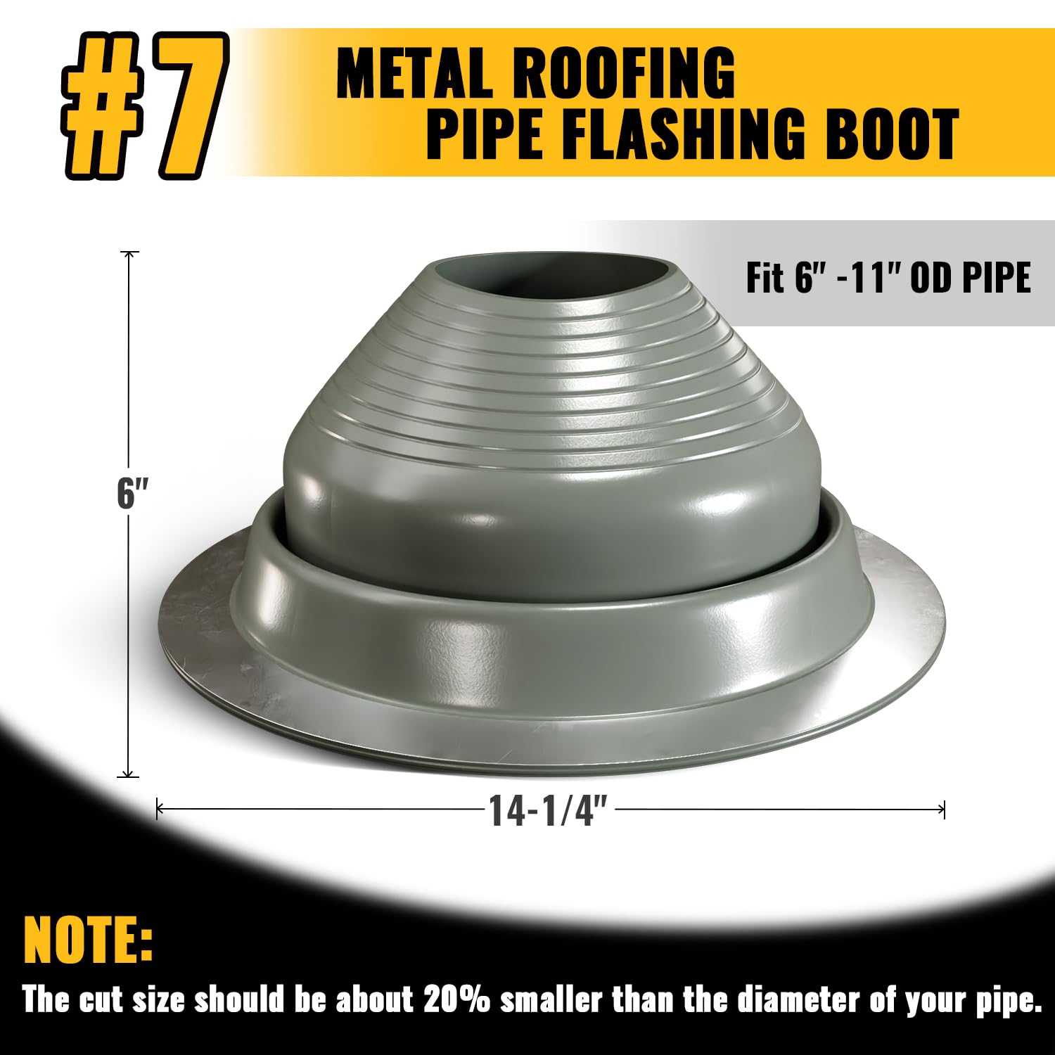 Snapklik.com : #7 Silicone Metal Roof Pipe Flashing Boot, High Temp ...