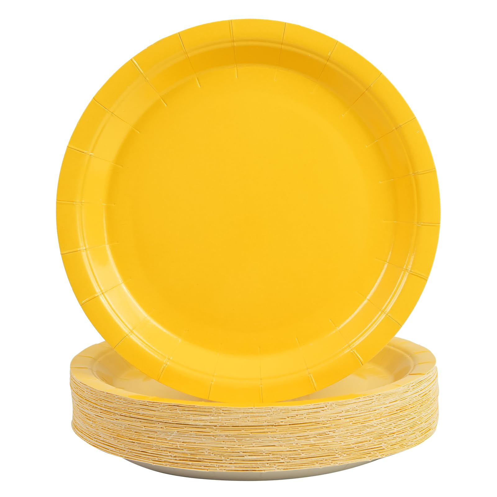 Amazon.com: PUEVENYI 50PCS Solid Yellow Paper Plates - 7Inch Yellow ...