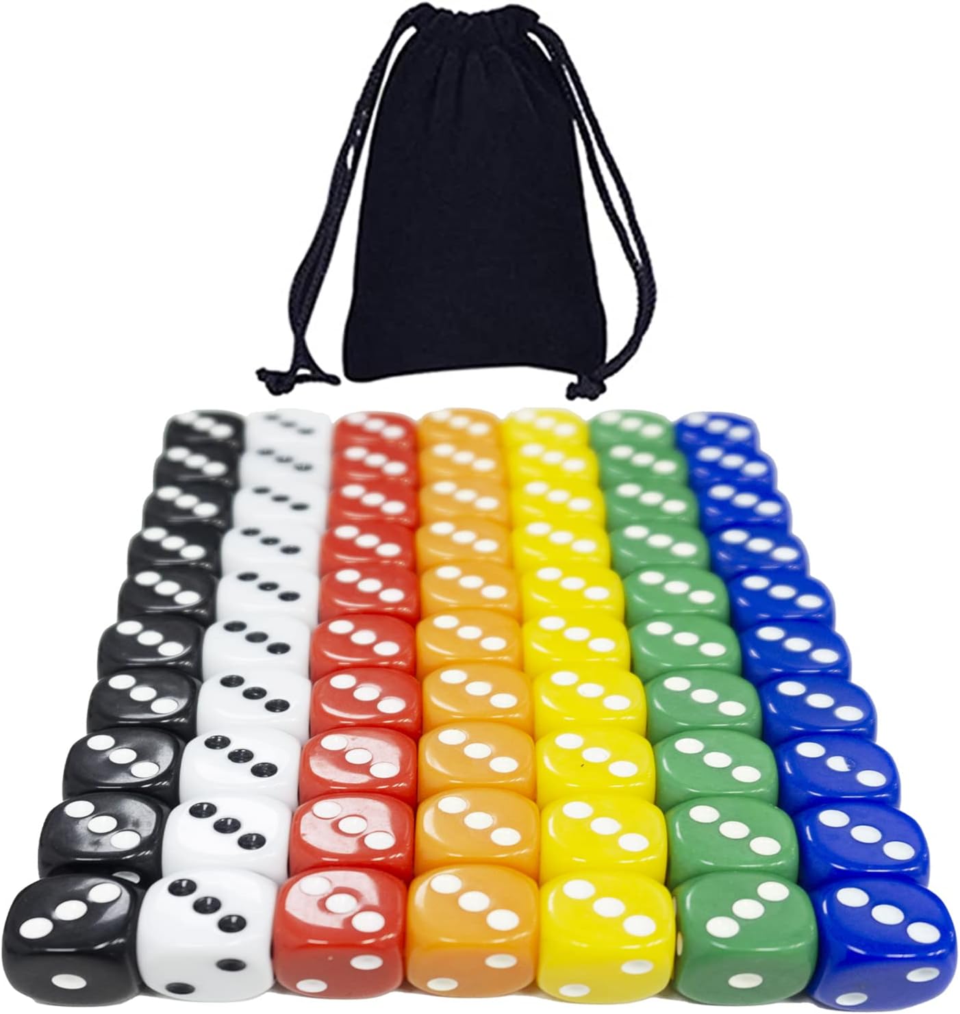 50PCS 16MM Game Dice Set, 6-Sided Solid Vintage Colors Standard Round ...