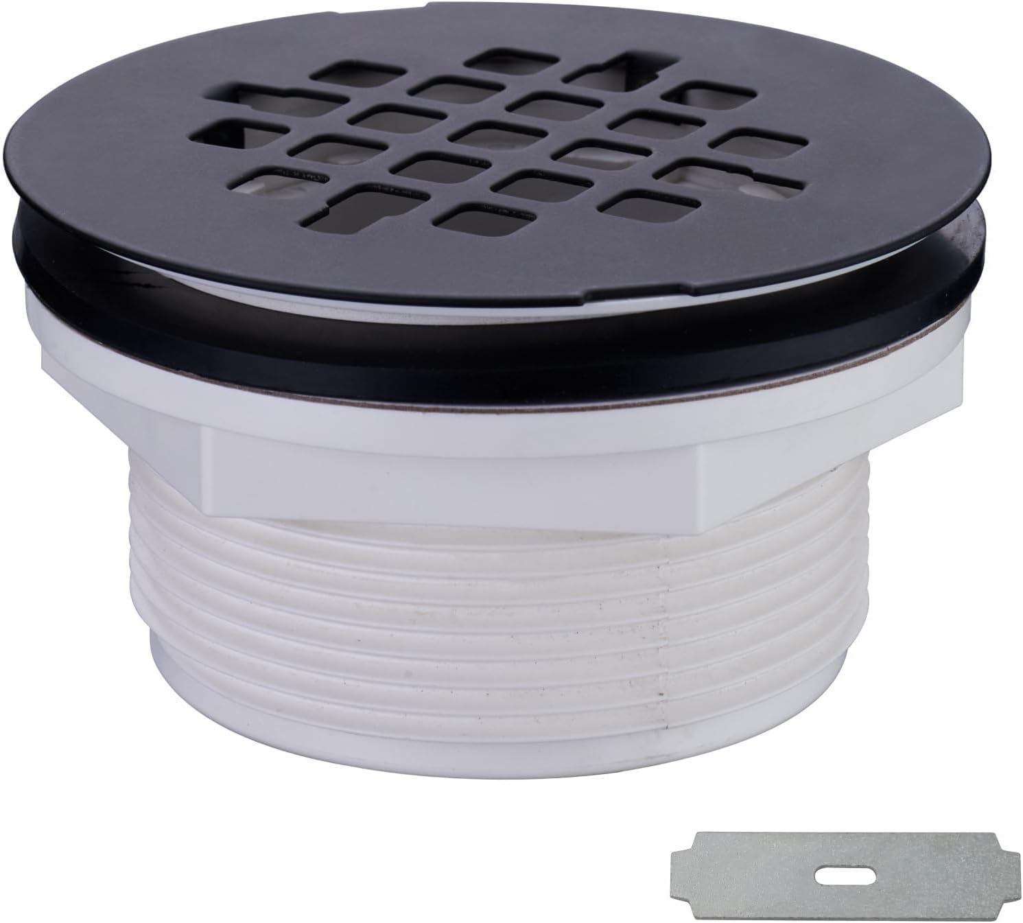Black Shower Drain No Caulk PVC Compression Hidrop Shower Drain Kit ...