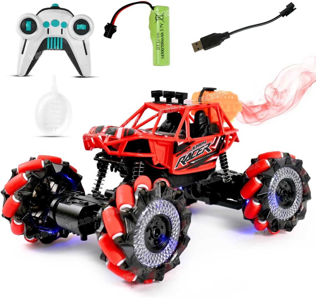 Vikrida Remote Control 6WD Drift Stunt Car for Kids | 360° Rotating ...