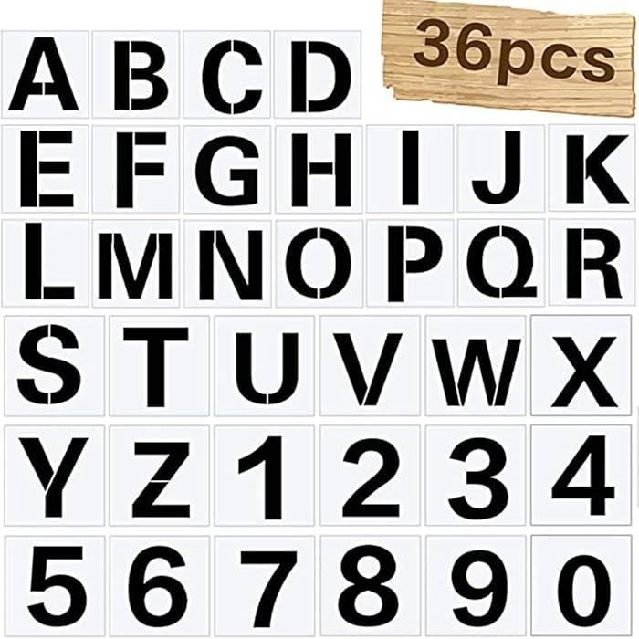 Buy 36 Pcs Large Alphabet Letter Stencils and Number Stencils, Alphabet ...