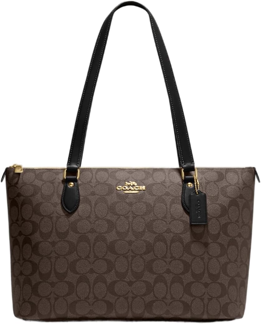 COACH Women's Gallery Leather Tote, Brown/Black, Large, (CH285): Buy ...