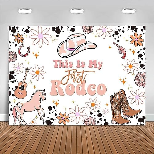 Amazon.com : Fitumiw This is My First Rodeo Backdrop 7x5ft Western ...