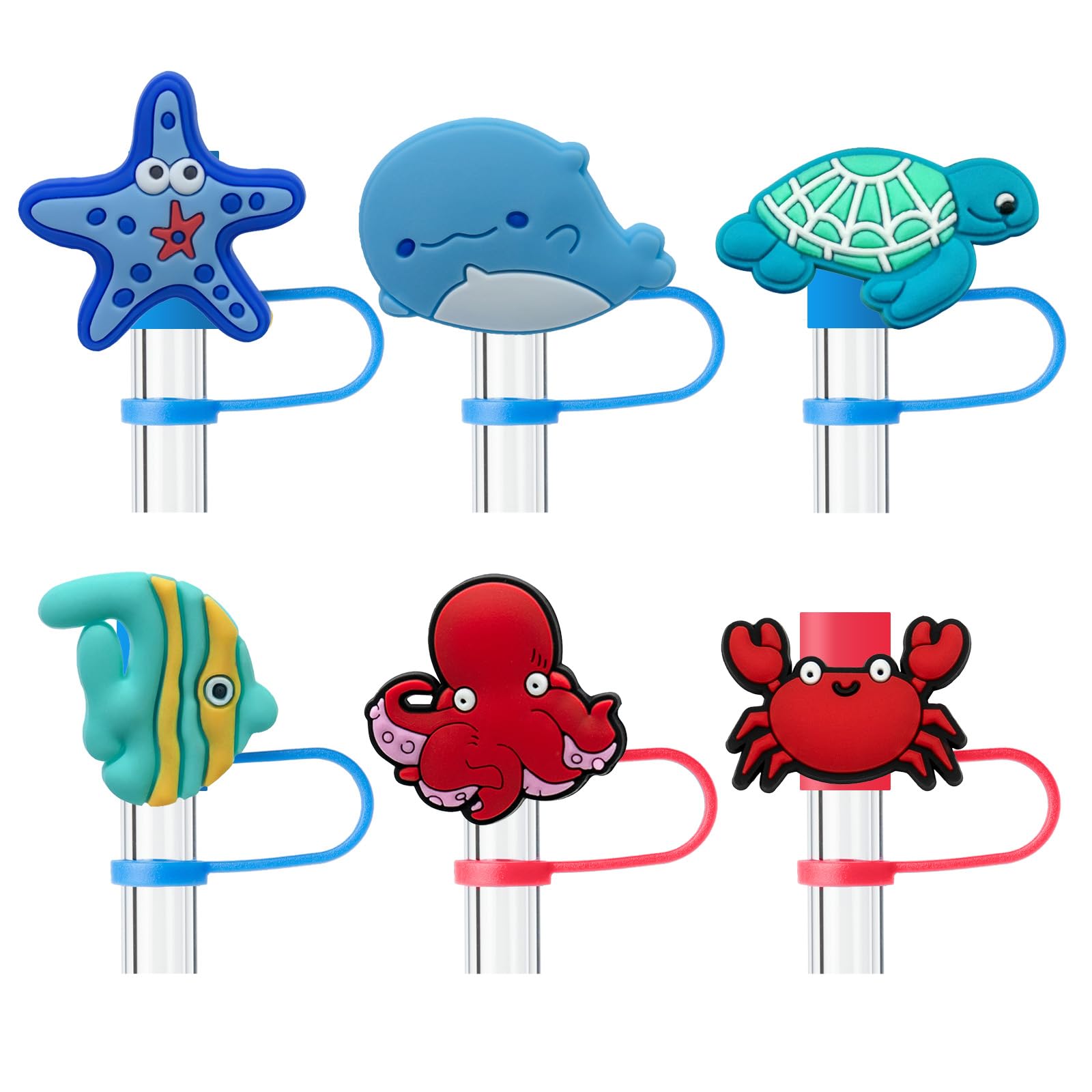 Snapklik.com : Hawaiian Straw Toppers, 6PCS 10mm Ocean Animal Straw ...