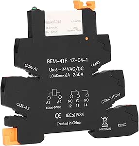 Amazon.com: GEEKAA DC Control AC Thin Relay, Compact Size 1NO 1NC 6mm Wide Terminal Base 6A ...