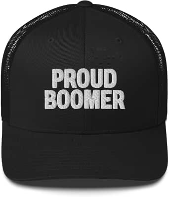 Amazon.com: Proud Boomer Trucker Hat | Funny Baby Boomers Embriodered ...