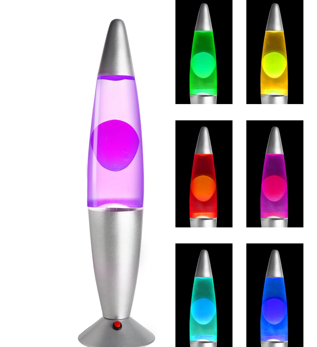 Updated 16Inch Non-Buble Lava Lamps, LED 7 Color Changing Liquid Motion ...