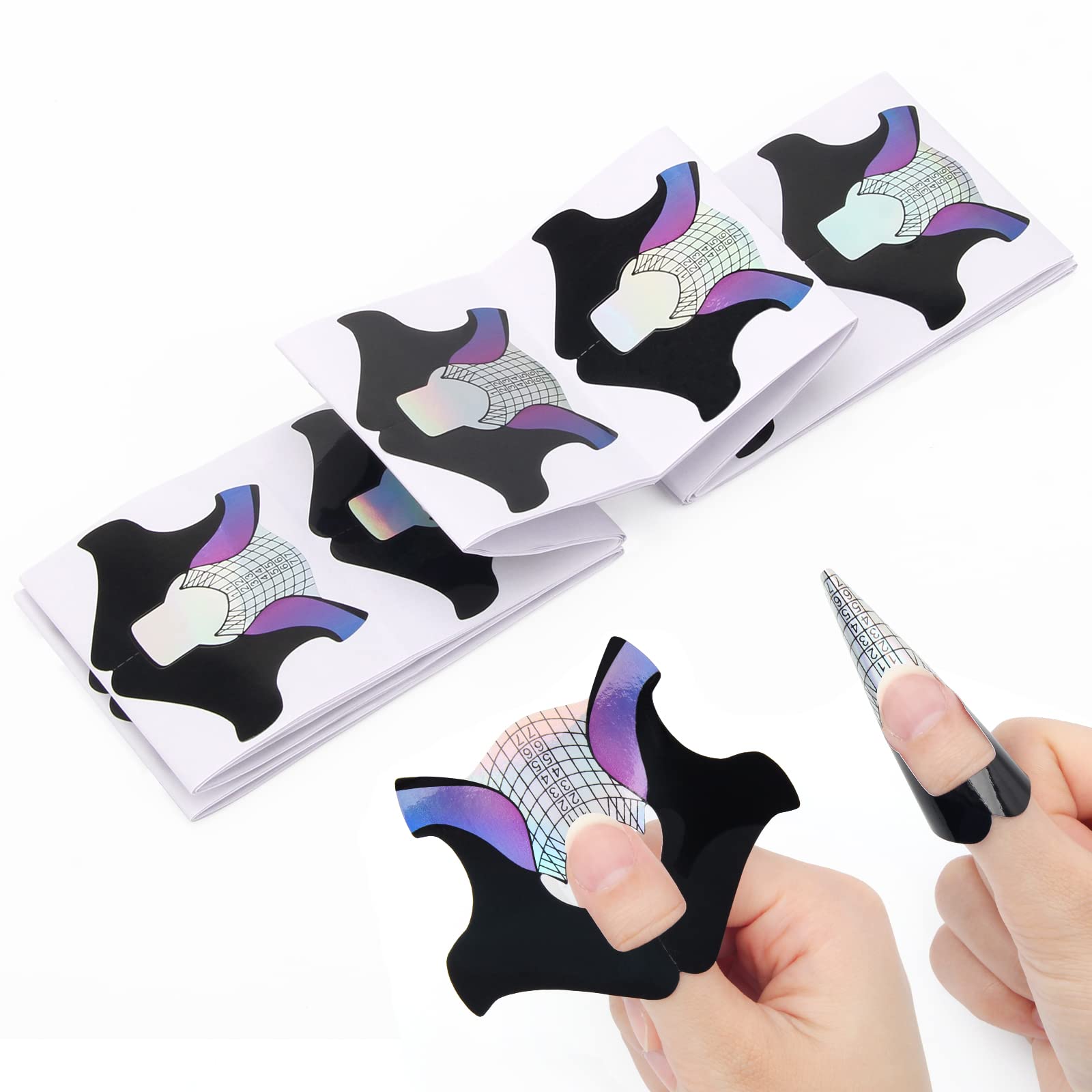 Amazon.com : AHIER Nail Forms, 100PCS Acrylic Swallow Self Adhesive Gel ...