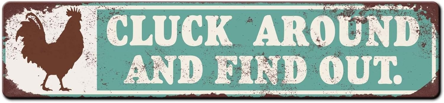 Amazon.com : WIPBLAK Cluck Around and find Out Funny Chicken Coop Sign ...