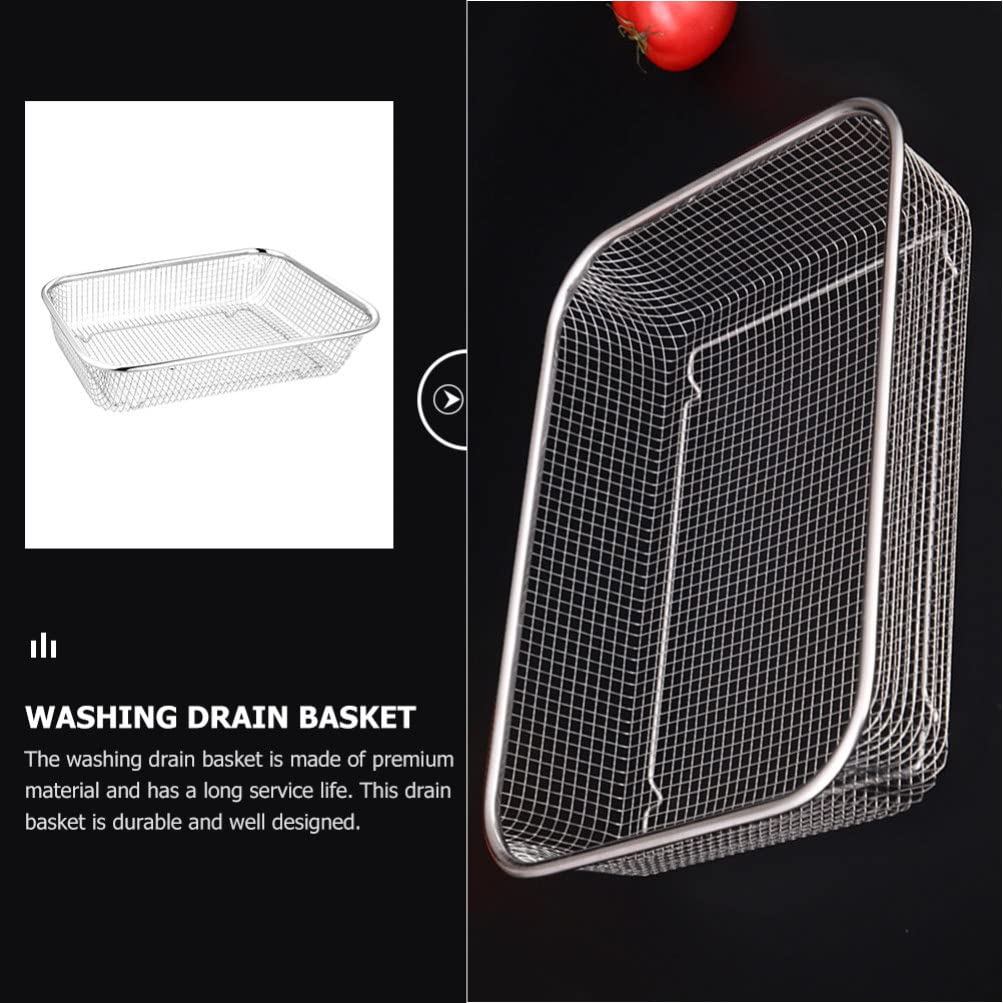 Snapklik.com : Stainless Steel Mesh Basket: Rectangular Strainer Basket ...
