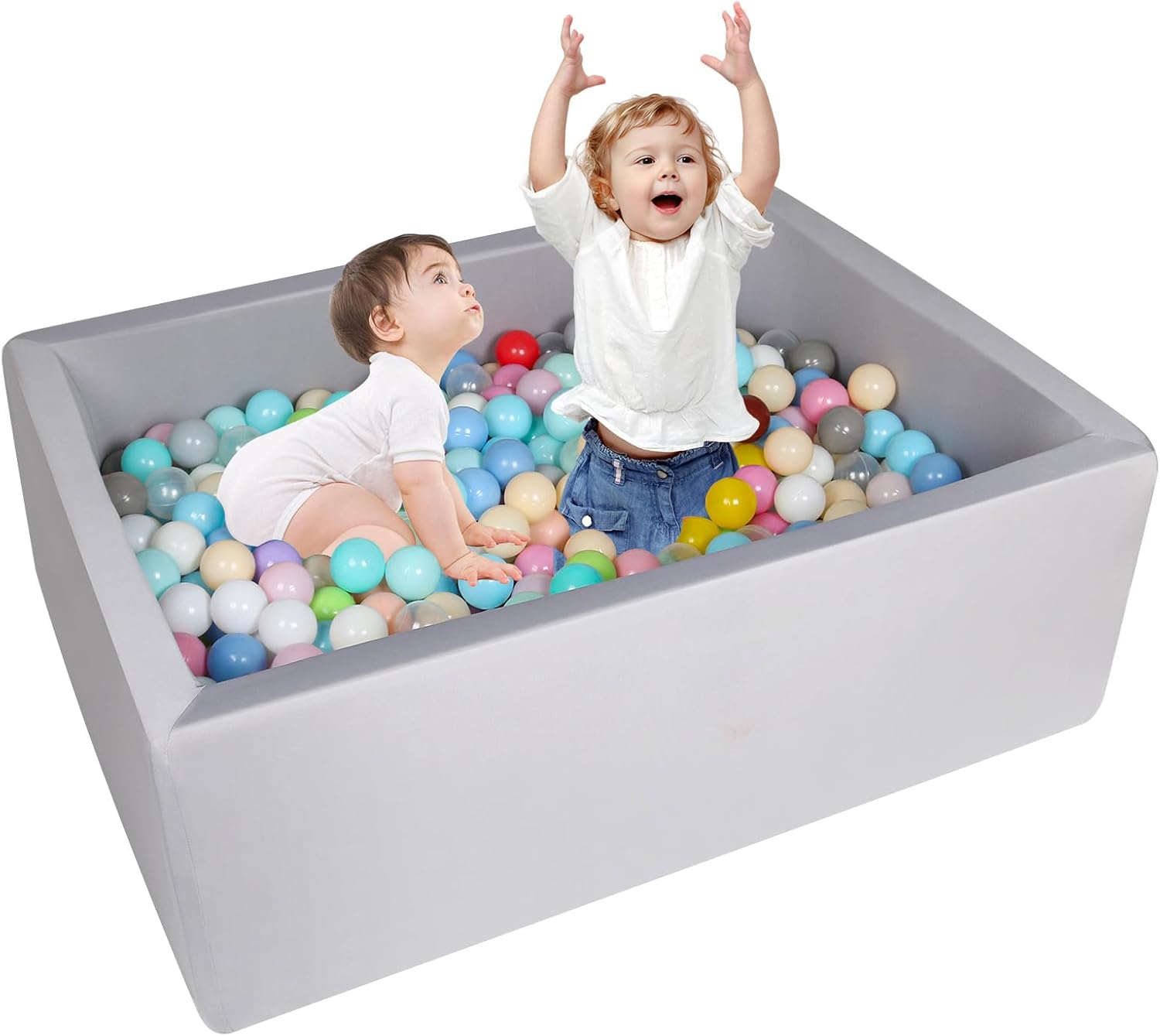 Amazon.com: Foam Ball Pit for Children Toddlers, 40 Inch Rectangle Kids ...