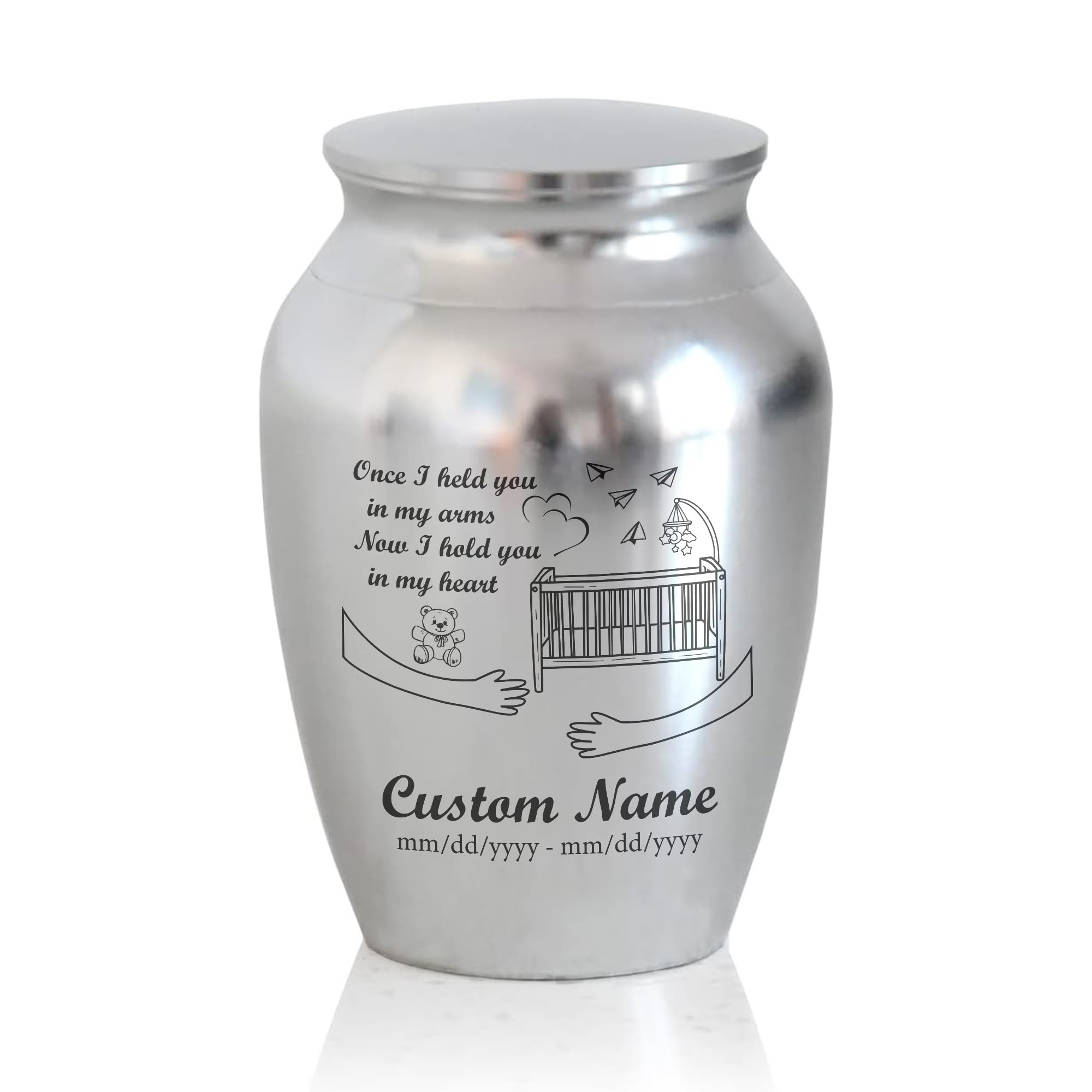 Amazon.com: Artsy Woodsy Personalized Baby Mini Urns Stainless Steel ...