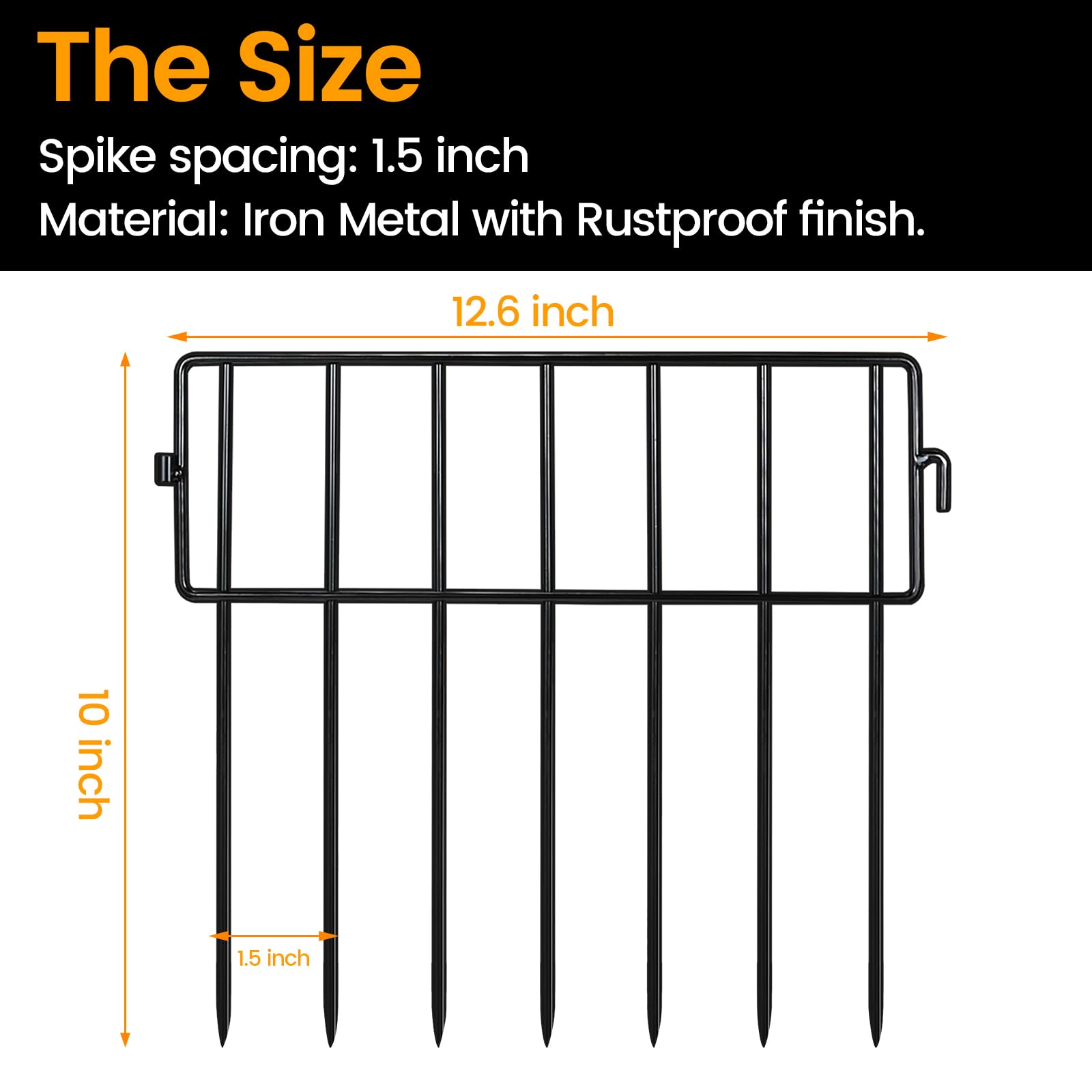 Snapklik.com : Adavin Black Small Animal Barrier Fence,28 Pack 12 In