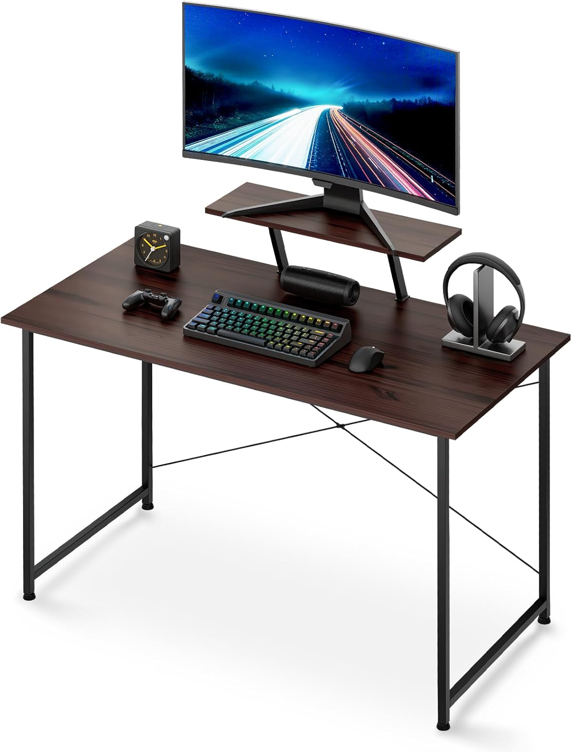 Amazon.com: Magshion 47 Inch Computer Desk, Computer Desk with Shelves ...