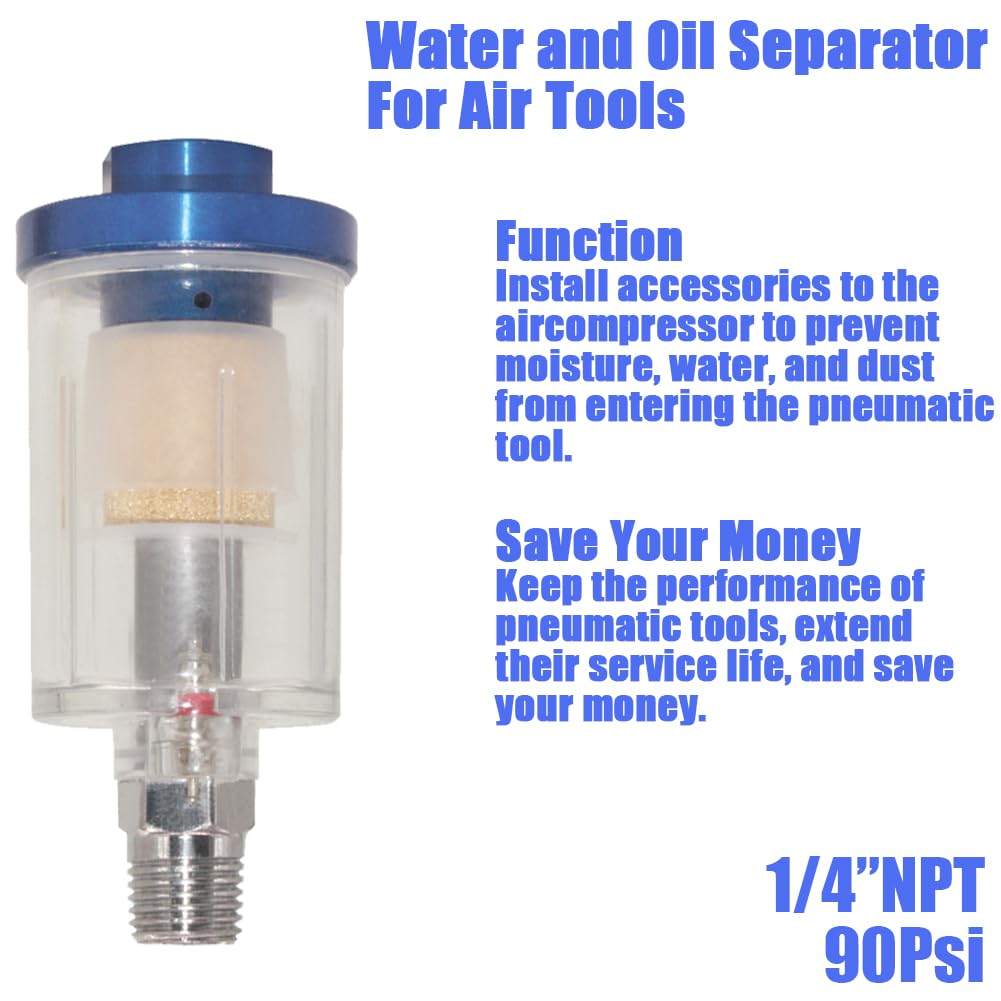 Snapklik.com : Qolekog Oil Water Separator For Air Line, 1/4 Inch NPT ...