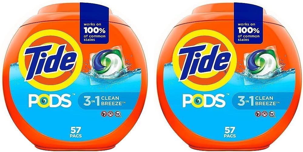 Amazon.com: Tide Pods Laundry Detergent, Clean Breeze, 57 Pacs Capsules ...