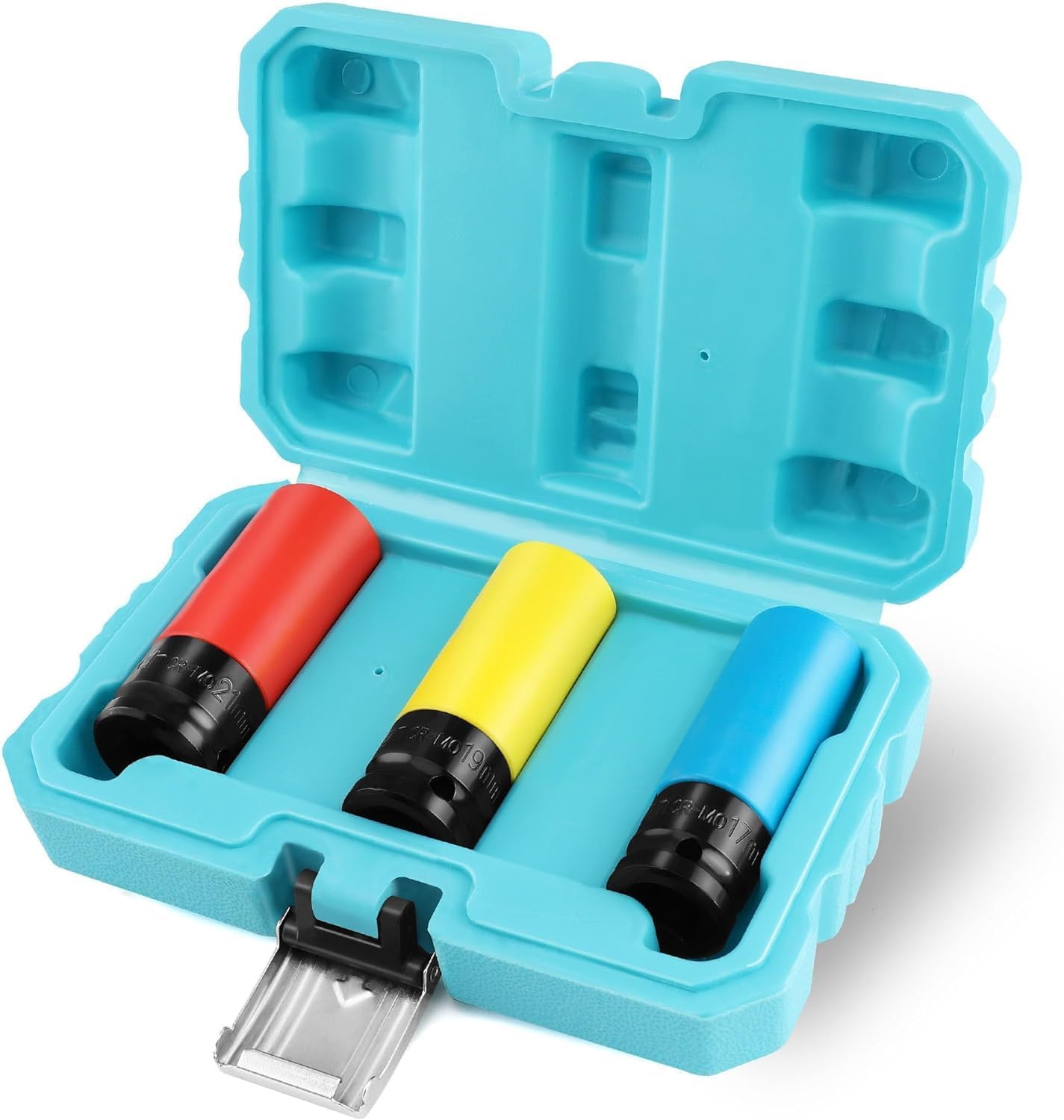 DURATECH 1/2" Drive Wheel Protector Impact Socket Set, 3pcs Thin Wall ...