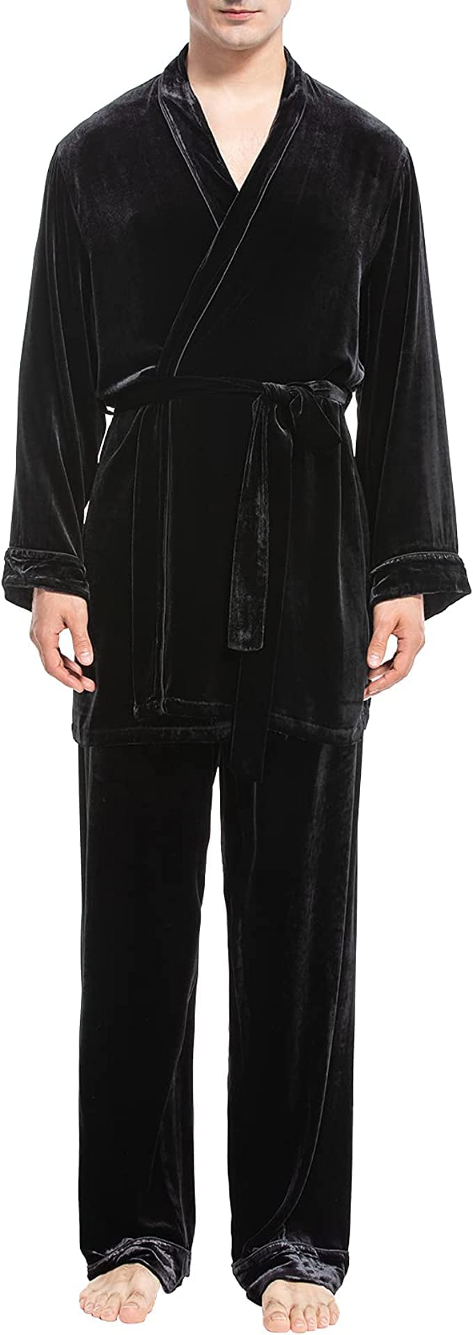 Cold Poshmens Silk Velvet Pajamas Set Luxury Sleepwear For Autumn ...