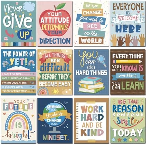 Juvale 20-Pack Motivational Posters with Positive Quotes for Middle and ...