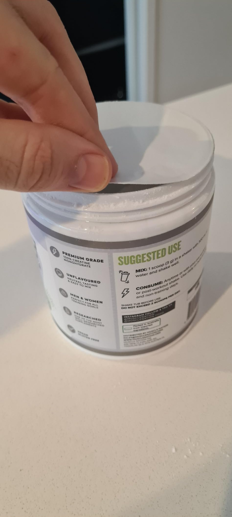 Muscle Nation Unflavoured - Creatine Monohydrate Powder, Gluten Free ...