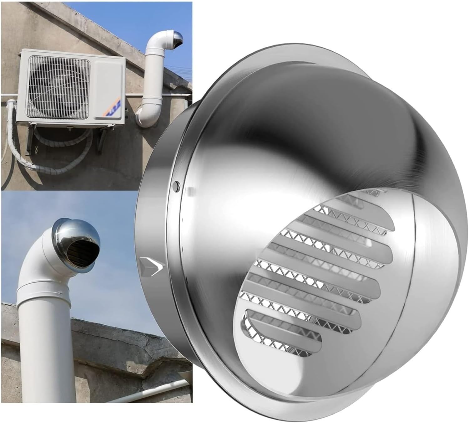 Round Bull Nosed External Extractor,Wall Vent Cap, 304 Stainless Steel ...