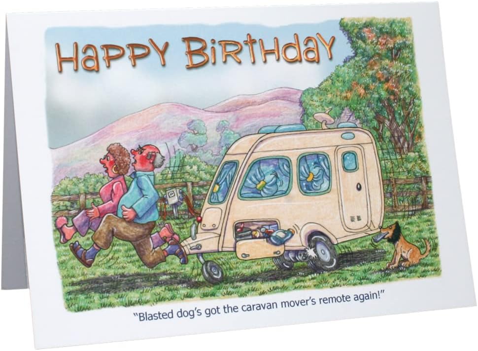 Driving Caravan - Humour Greetings Card 10579 (Happy Birthday) : Amazon ...