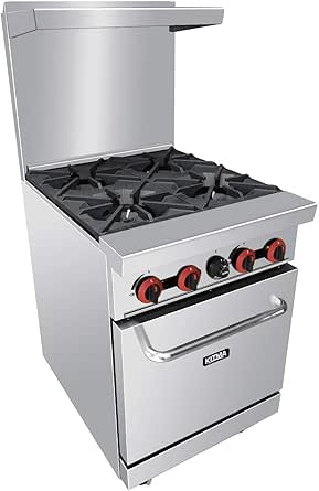 Amazon.com: KITMA 24’’ Commercial Ranges - 4 Burners Gas Range, 1 ...