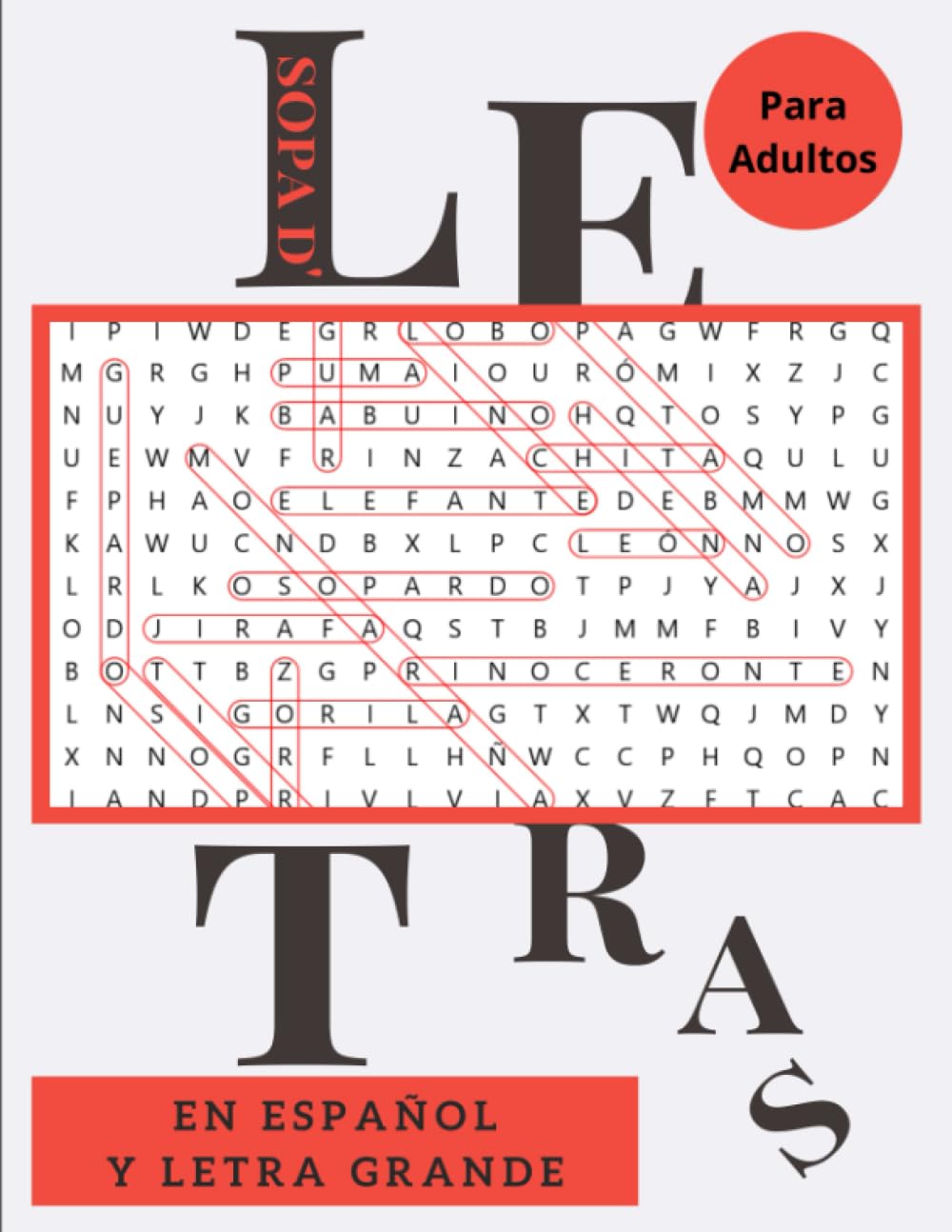 Sopa de Letras en Español para Adultos +1000 Palabras con Letra Grande ...