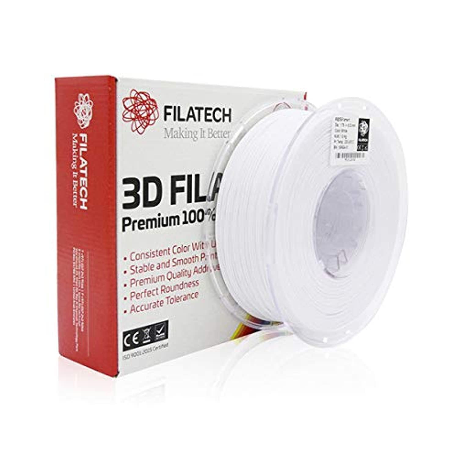 Filatech ABS Filament, White, 1.75mm, 1KG, Made in UAE : Amazon.ae ...