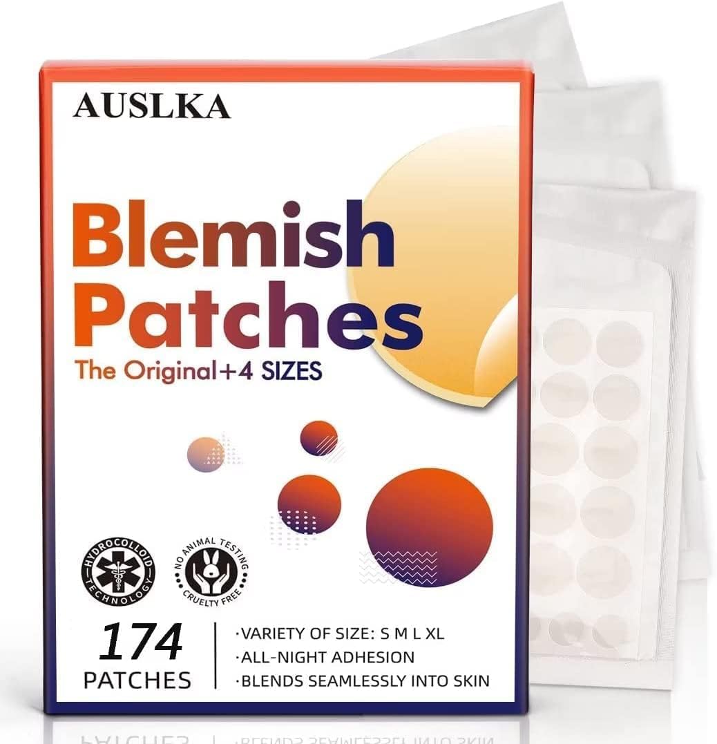 AUSLKA Pimple Patches - 174 Pieces - Hydrocolloid Acne Patches with Tea ...