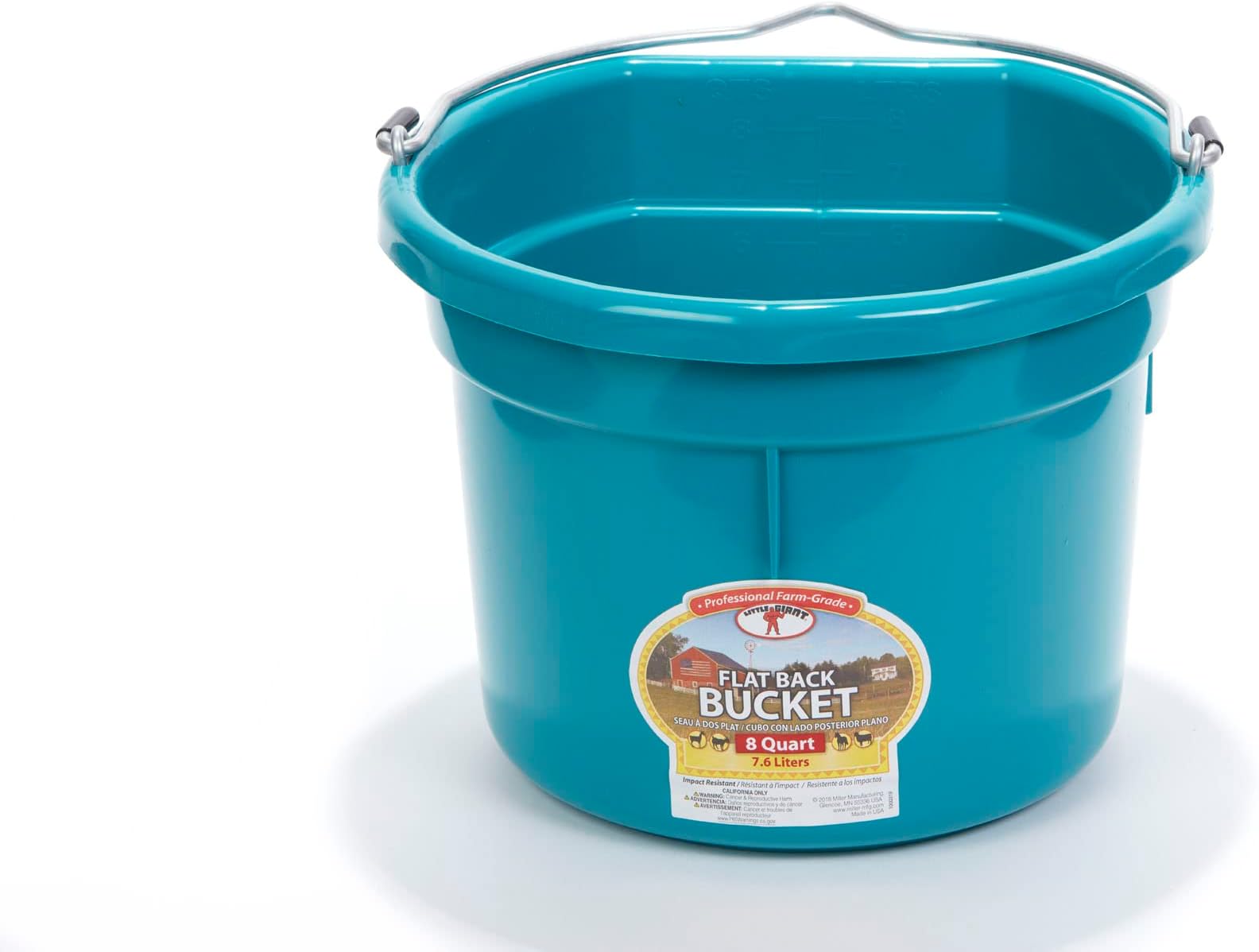 Amazon.com: Little Giant Plastic Animal Feed Bucket (Teal) Flat Back ...