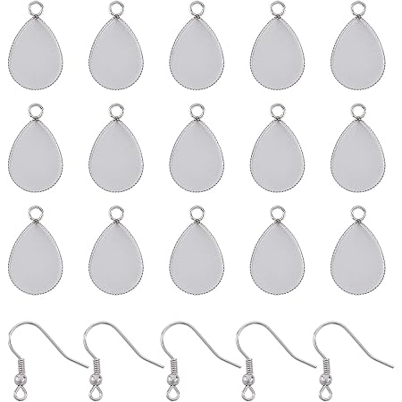 Amazon.com: Reidgaller 10pcs Stainless Steel 18x25mm Teardrop Cabochon ...