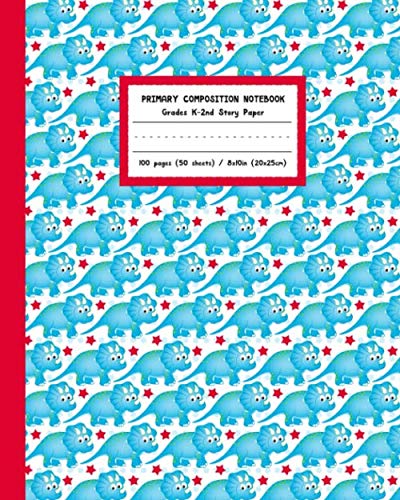 Primary Composition Notebook Grades K-2nd Story Paper: Adorable Blue ...