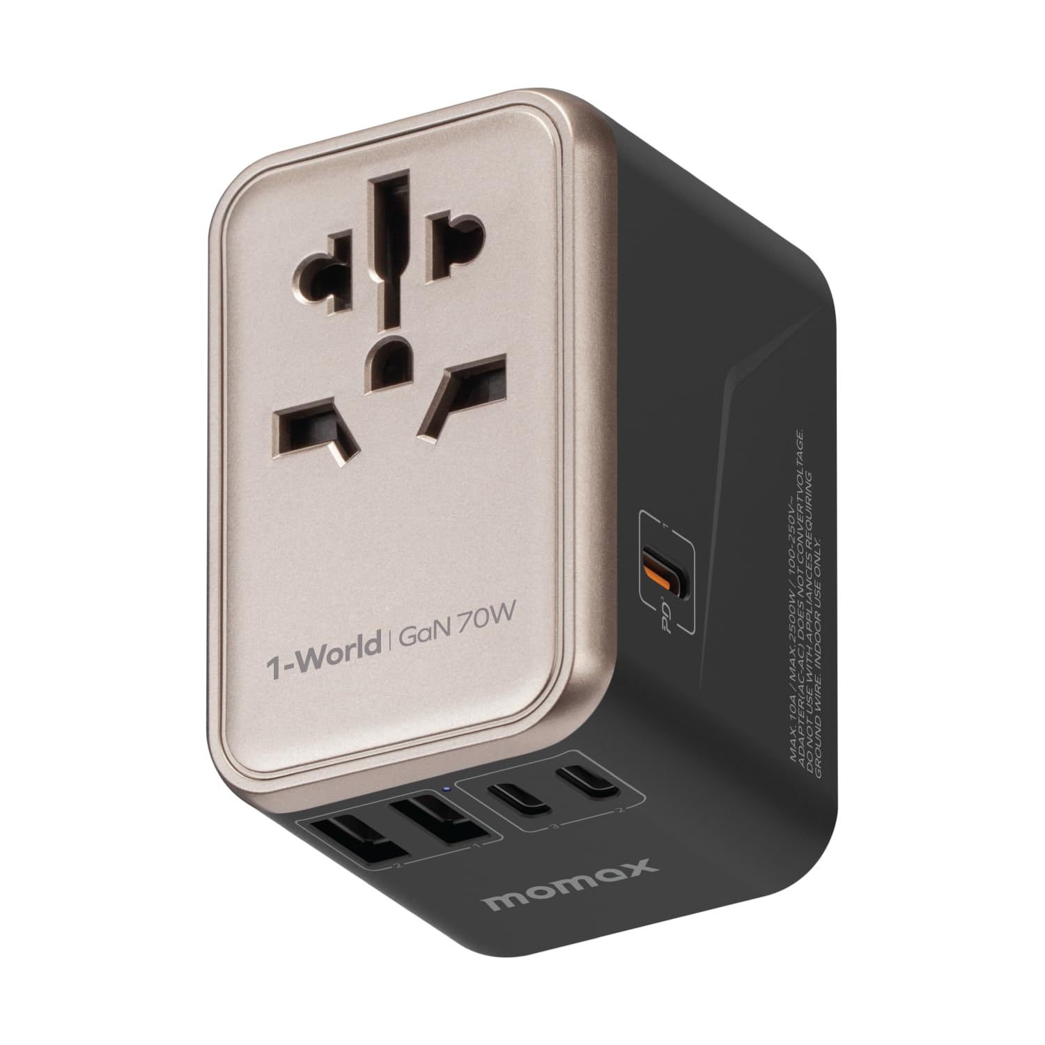 Snapklik.com : MOMAX Universal Travel Adapter, 70W GaN International ...