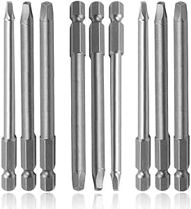 Amazon.com: Mesee 100mm Magnetic Square Screwdriver Bits 1/4 Inch Hex ...