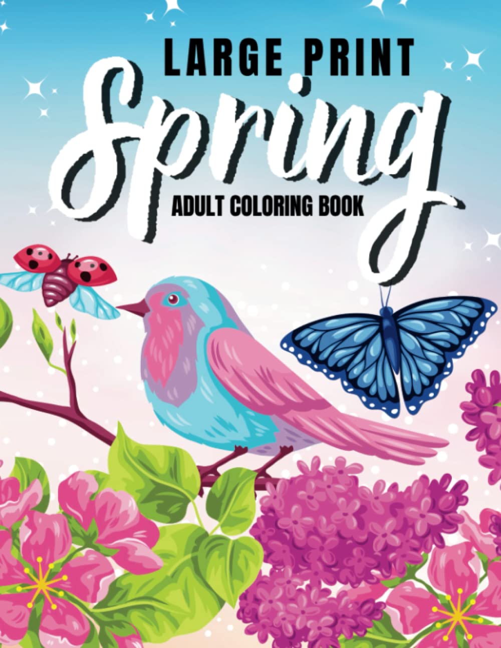Amazon.com: Large Print Spring Adult Coloring Book: Big and Easy Adult ...